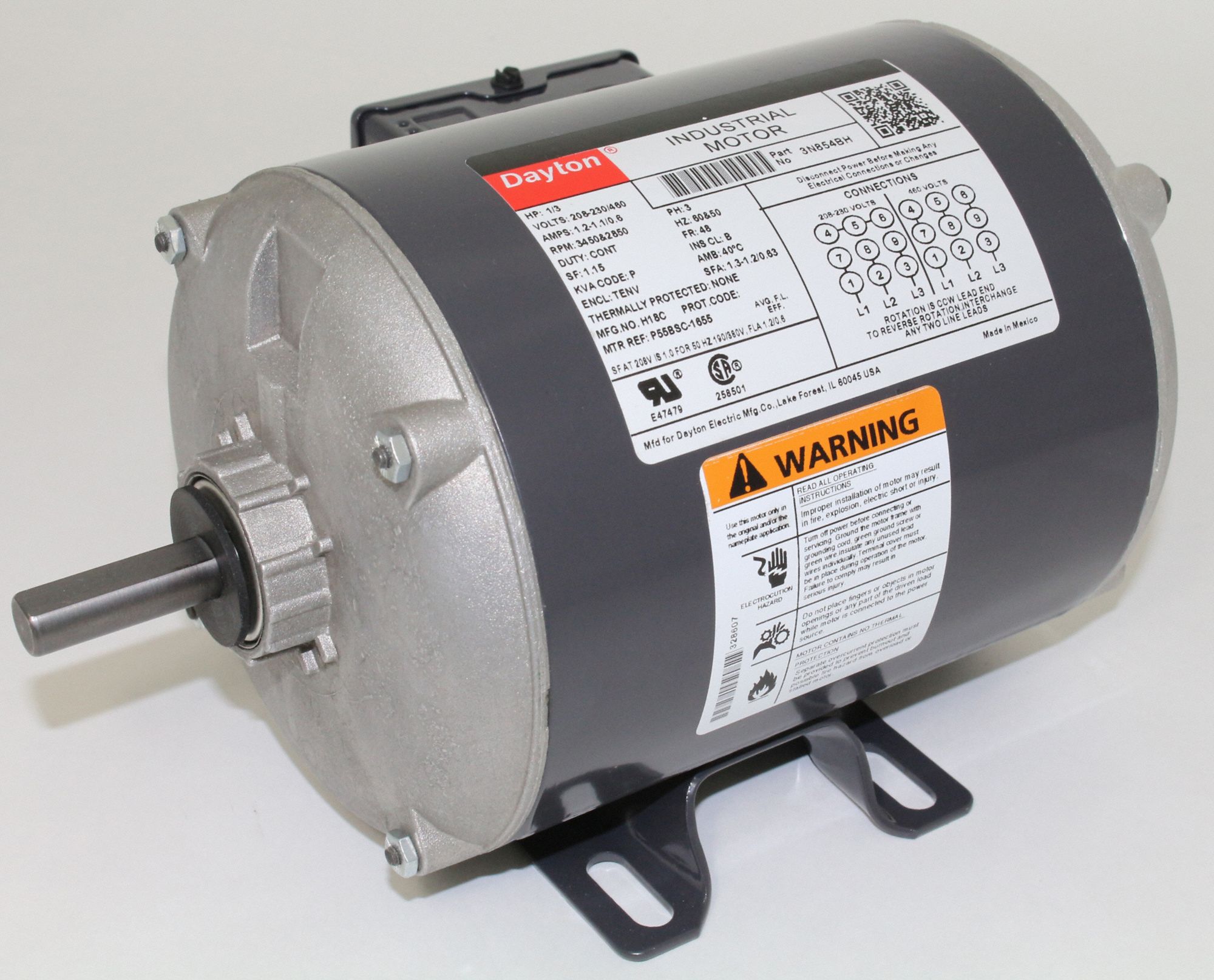 DAYTON General Purpose Motor: Totally Enclosed Nonventilated, Rigid ...