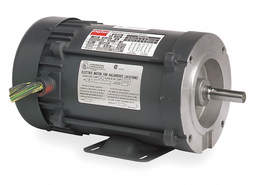 Hazardous Location Motor, 2 HP, Nameplate RPM 1725, Voltage 208-230/460 ...