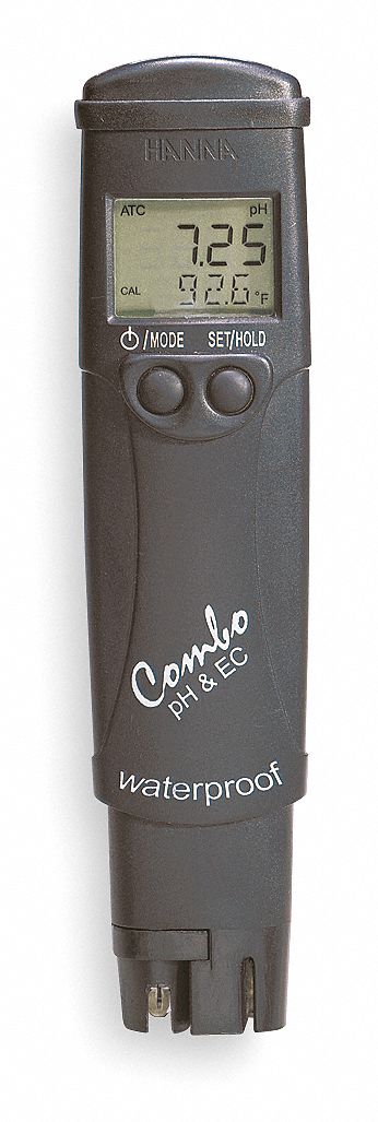 Combo pH/EC/TDS/Temperature Tester, 0.00 to 14.00 pH Range - Grainger