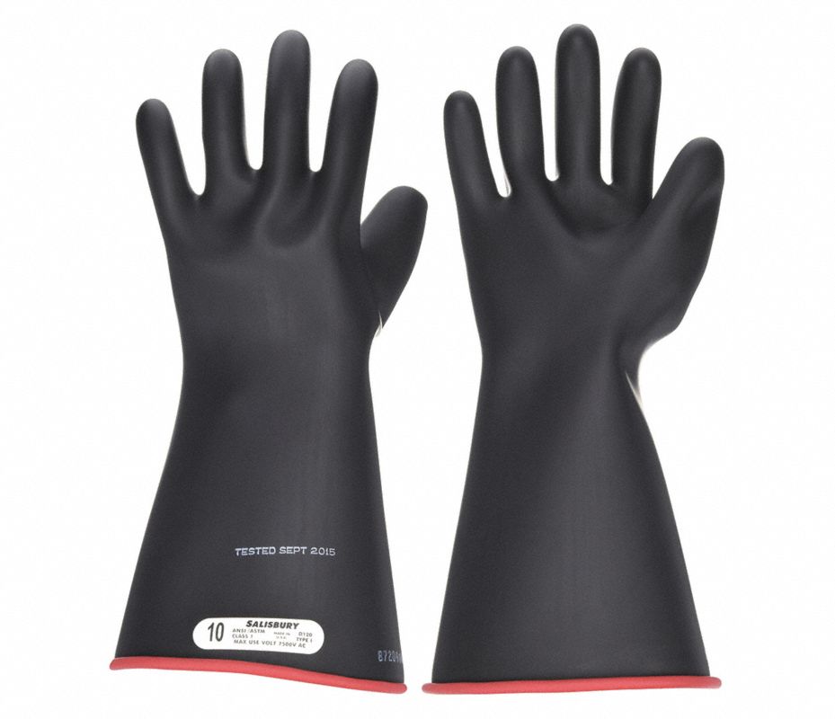 SALISBURY Guantes Eléctricos , Negro Exterior/Rojo Interior , Goma ...