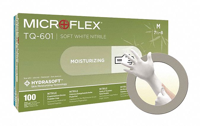 MICROFLEX Guantes Desechables de Nitrilo Blanco Libre de Polvo Sin ...