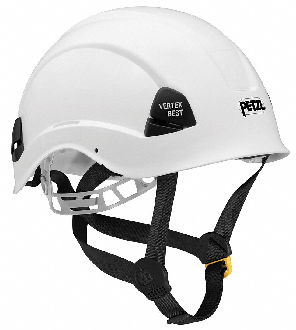 PETZL White Rescue Helmet, Shell Material: Polycarbonate, 4 pt Ratchet ...