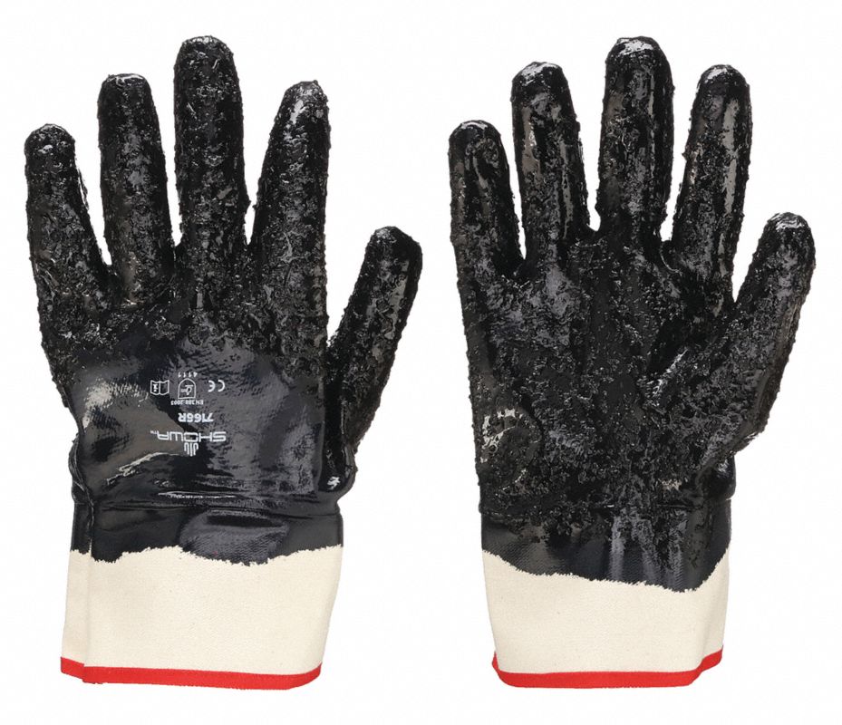 SHOWA Guantes Revestidos Talla 10 Azul Marino - 3NGX4 | 7166R-10 ...