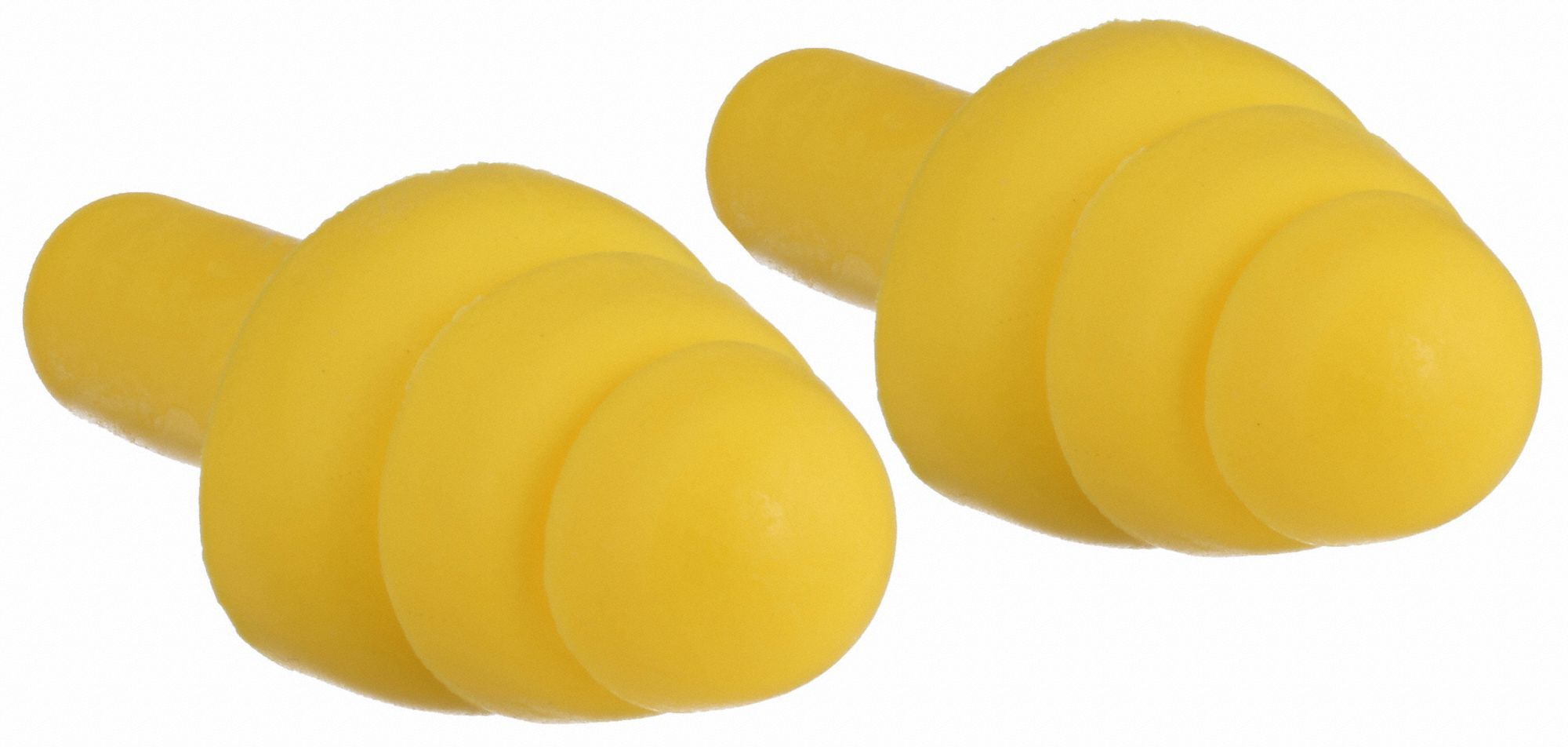 3M Ear Plugs: Flanged, 25 dB NRR, Gen Purpose, Uncorded, Reusable, Push ...