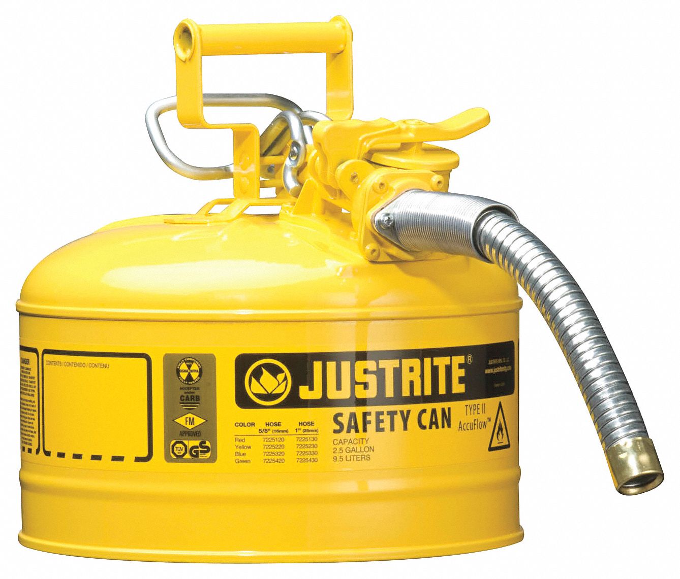 JUSTRITE, For Use With Diesel, 2 1/2 gal Capacity, Type II Safety Can ...