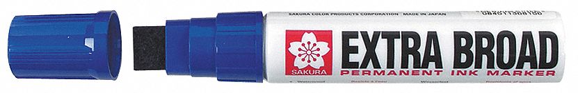 Industrial Permanent Marker, Blue, PK 6 - Grainger