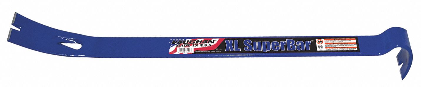 VAUGHAN Rolling Head Pry Bar: Double Claw End, 21 in Overall Lg, 1/2 in ...