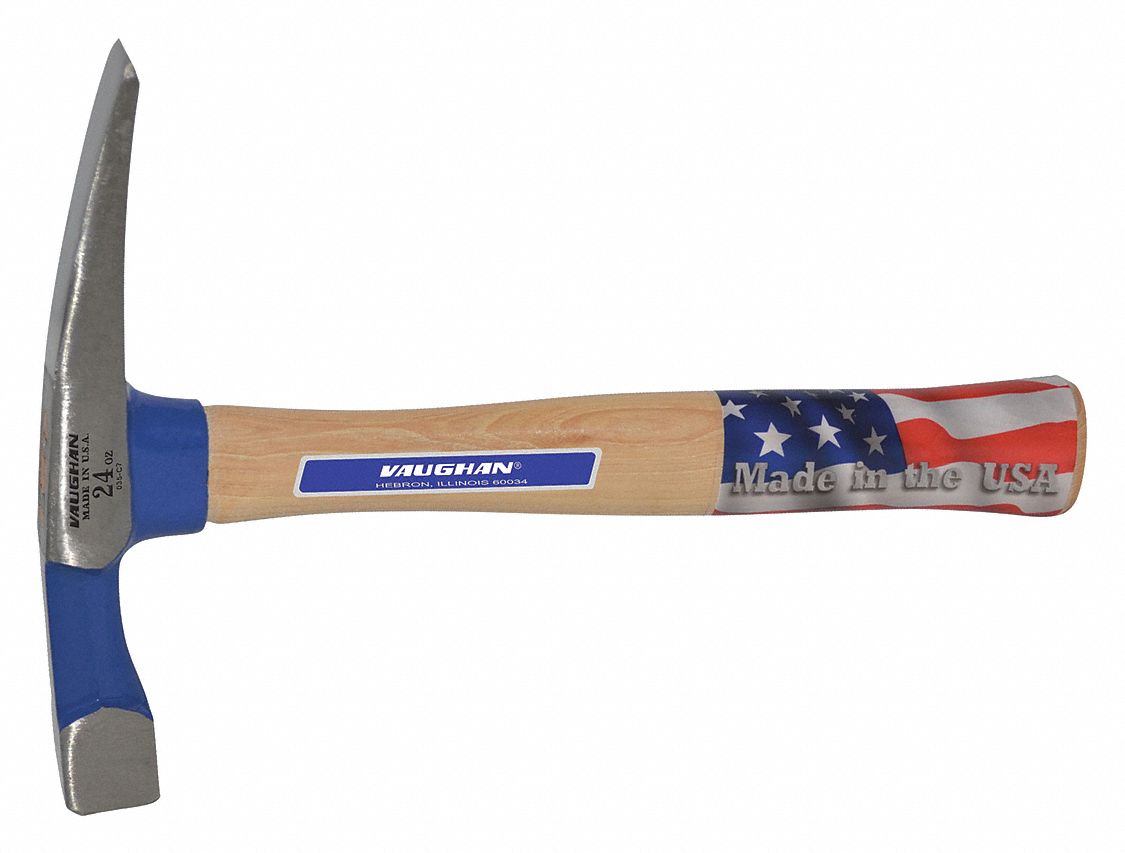 11 in Overall Lg, Wood Handle, Bricklayer Hammer - 3NWD8|17810 - Grainger