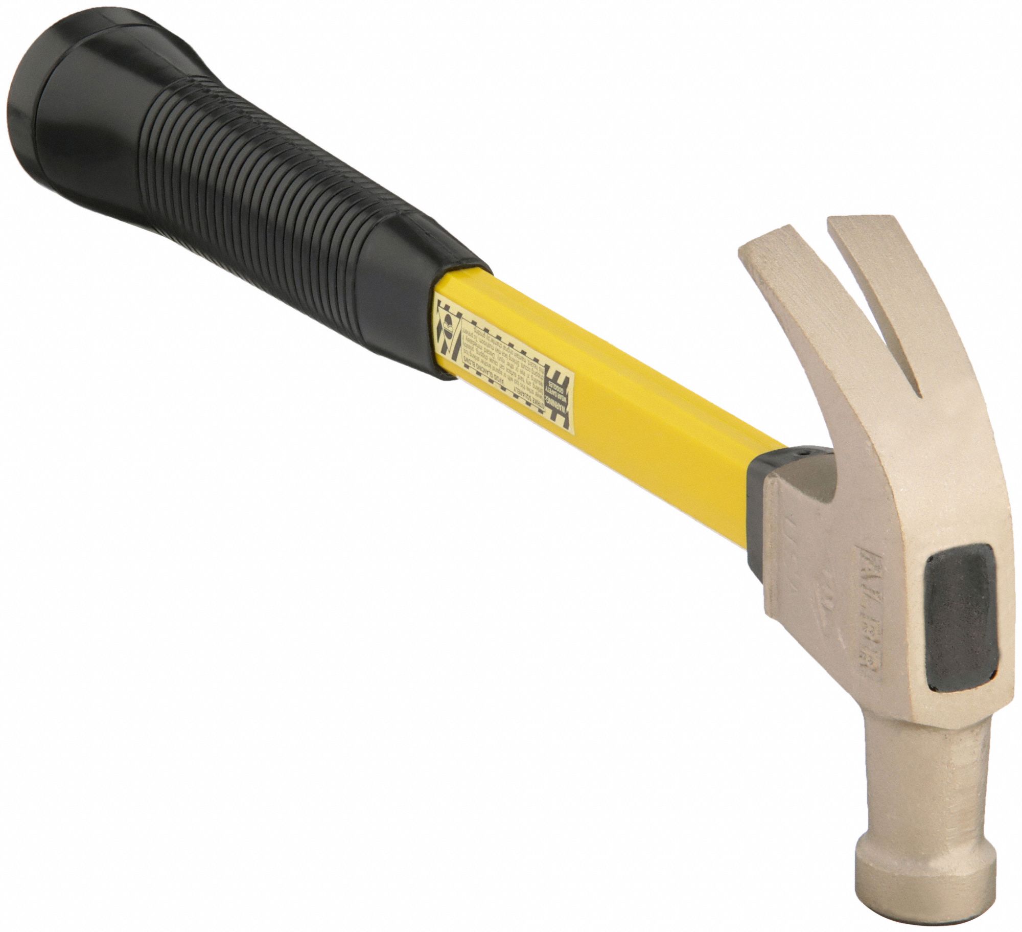 AMPCO Curved Claw Hammer: Aluminum Bronze, Ribbed Grip, Fiberglass ...