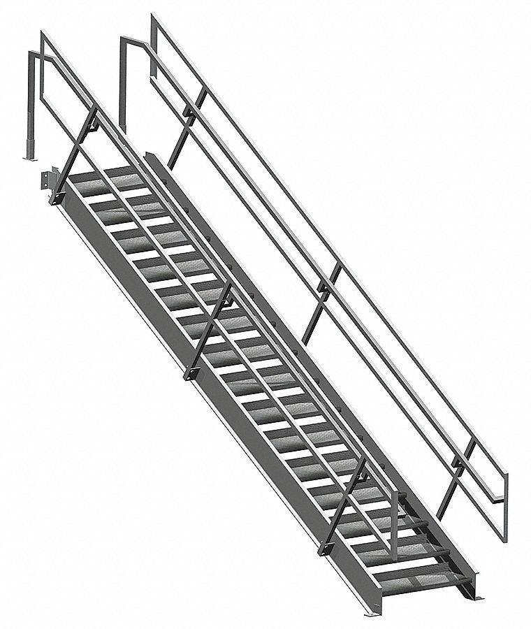 144 in x 117 11/16 in x 45 in, 11 1/16 in x 6 7/8 in, Mezzanine Stair ...