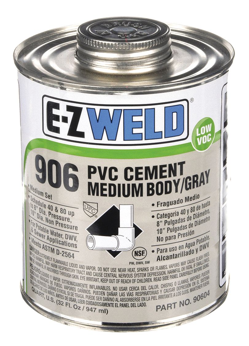 EZ WELD Cementro ed PVC de Uso Pesado, Gris, Tamaño (Oz.) 32, para ...