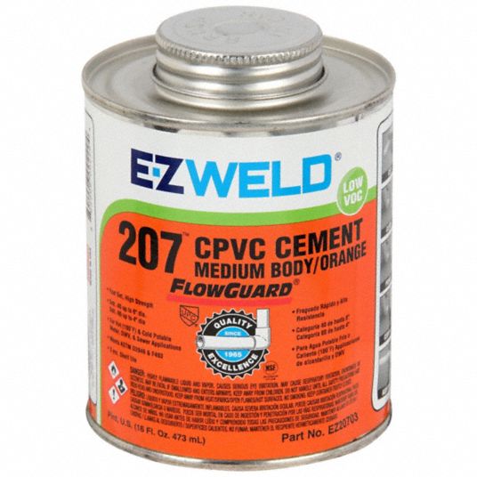 EZ WELD, 207 CPVC Cement, 16 fl oz, Pipe Cement - 3NZE1|EZ20703 - Grainger