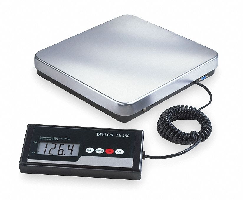 TAYLOR, 150 lb Wt Capacity, 12 1/4 in Weighing Surface Dp, Bench Scale ...