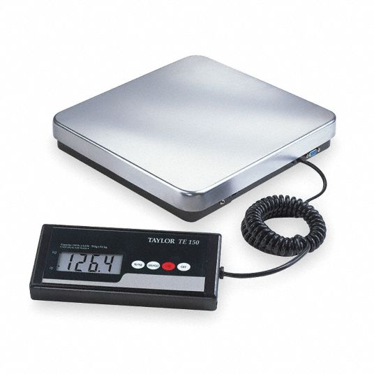 TAYLOR, 150 lb Wt Capacity, 12 1/4 in Weighing Surface Dp, Bench Scale ...