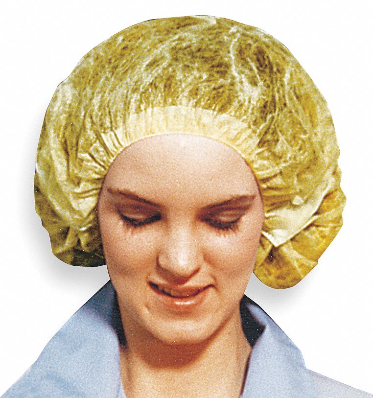 Bouffant Cap, Yellow, PK 100 - Grainger
