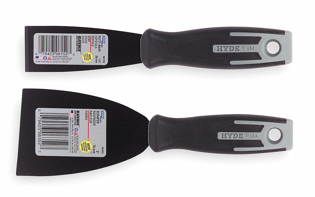 2-Piece Flexible Electro Coated Carbon Steel Putty Knife Set, 1 1/2 and ...