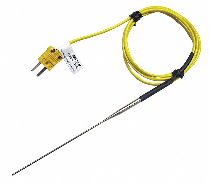COOPER ATKINS Immersion Temperature Probe: Thermocouple, 1/16 in x 4 in ...