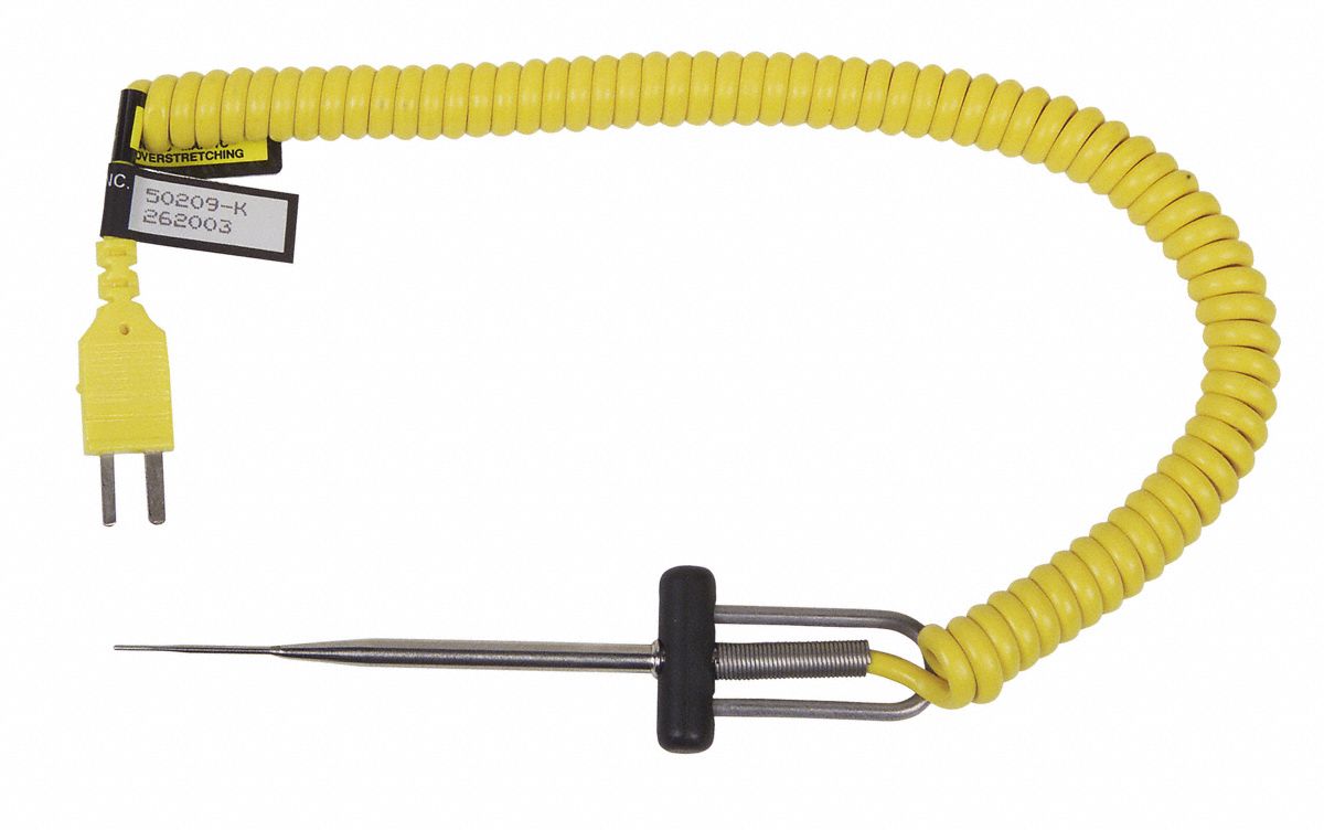 COOPER ATKINS Penetration Temperature Probe: Thermocouple, Type K, 3/16 ...