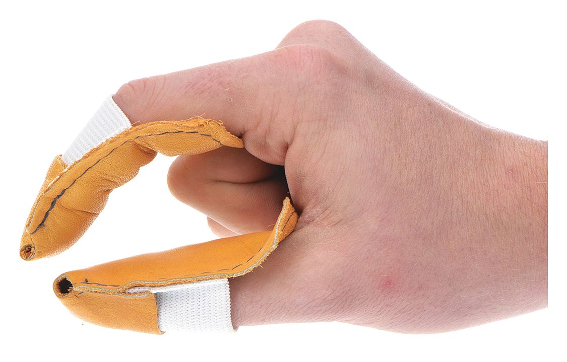 Grain Leather, Beige, Finger Guard - 3PLR8|TX 7008 PK M - Grainger