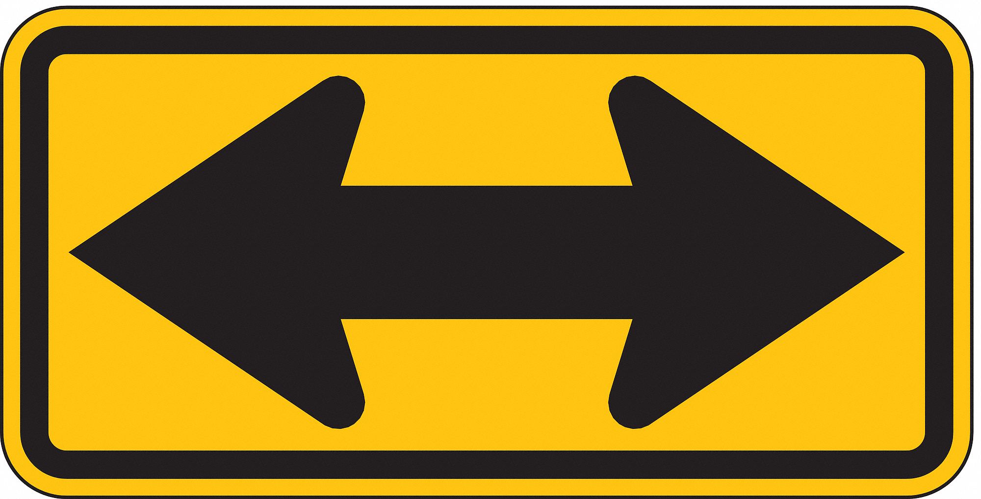 LYLE Double Arrow Traffic Sign MUTCD Code W1 7 12 In X 24 In 3PLW1