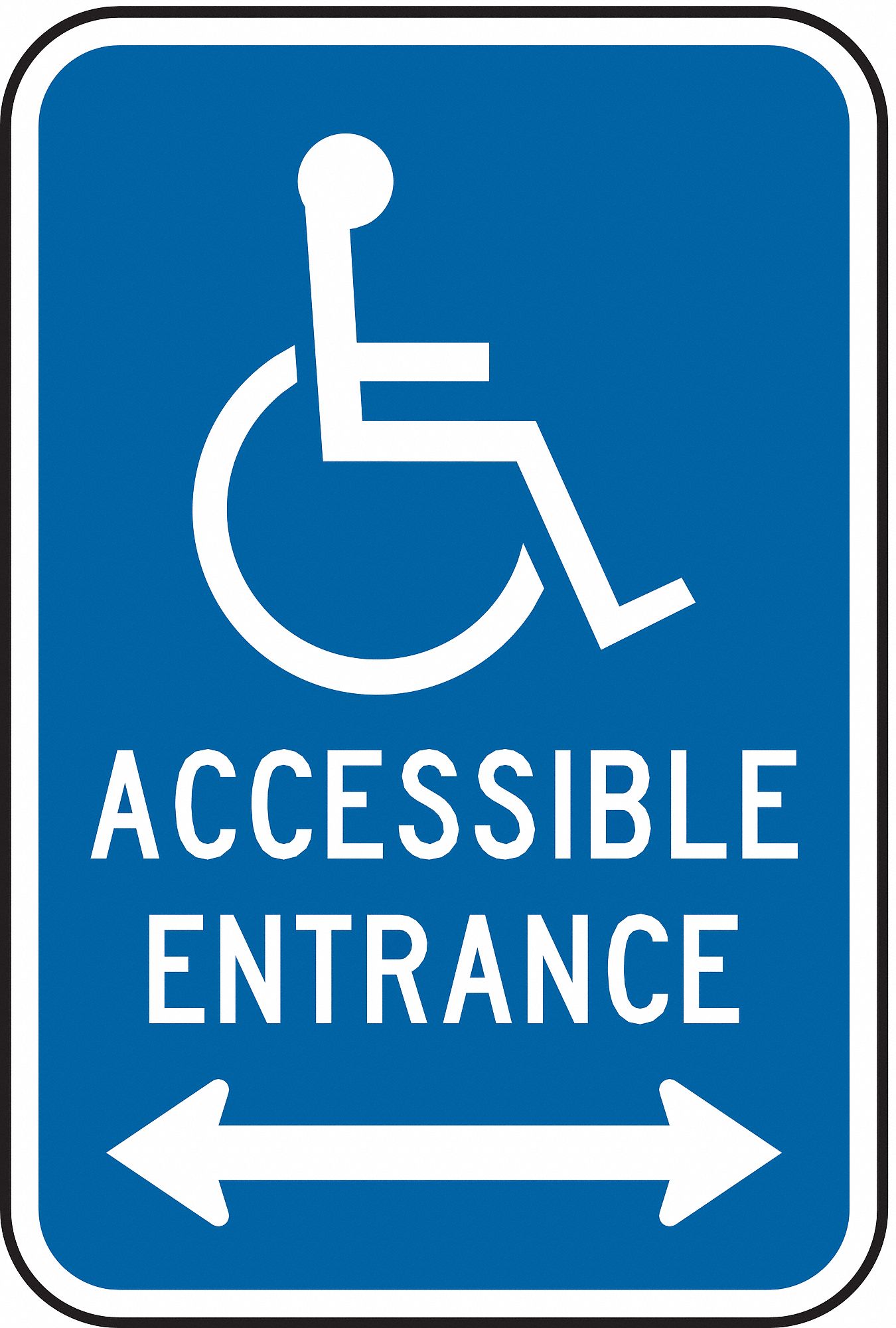 18 in x 12 in Nominal Sign Size, Aluminum, Handicap Parking Sign ...