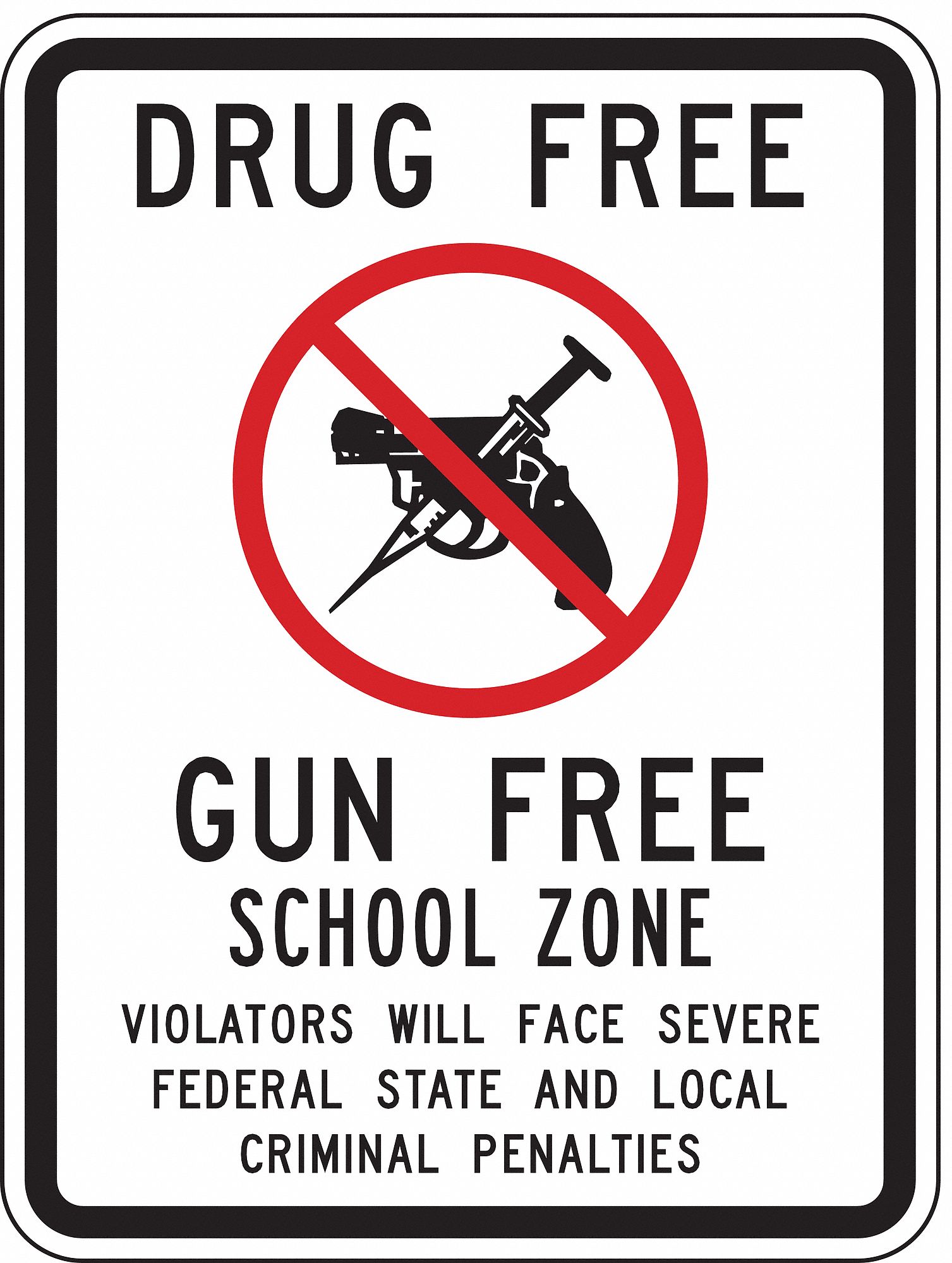 Aluminum, Mounting Holes Sign Mounting, Reflective Drug Free Sign ...