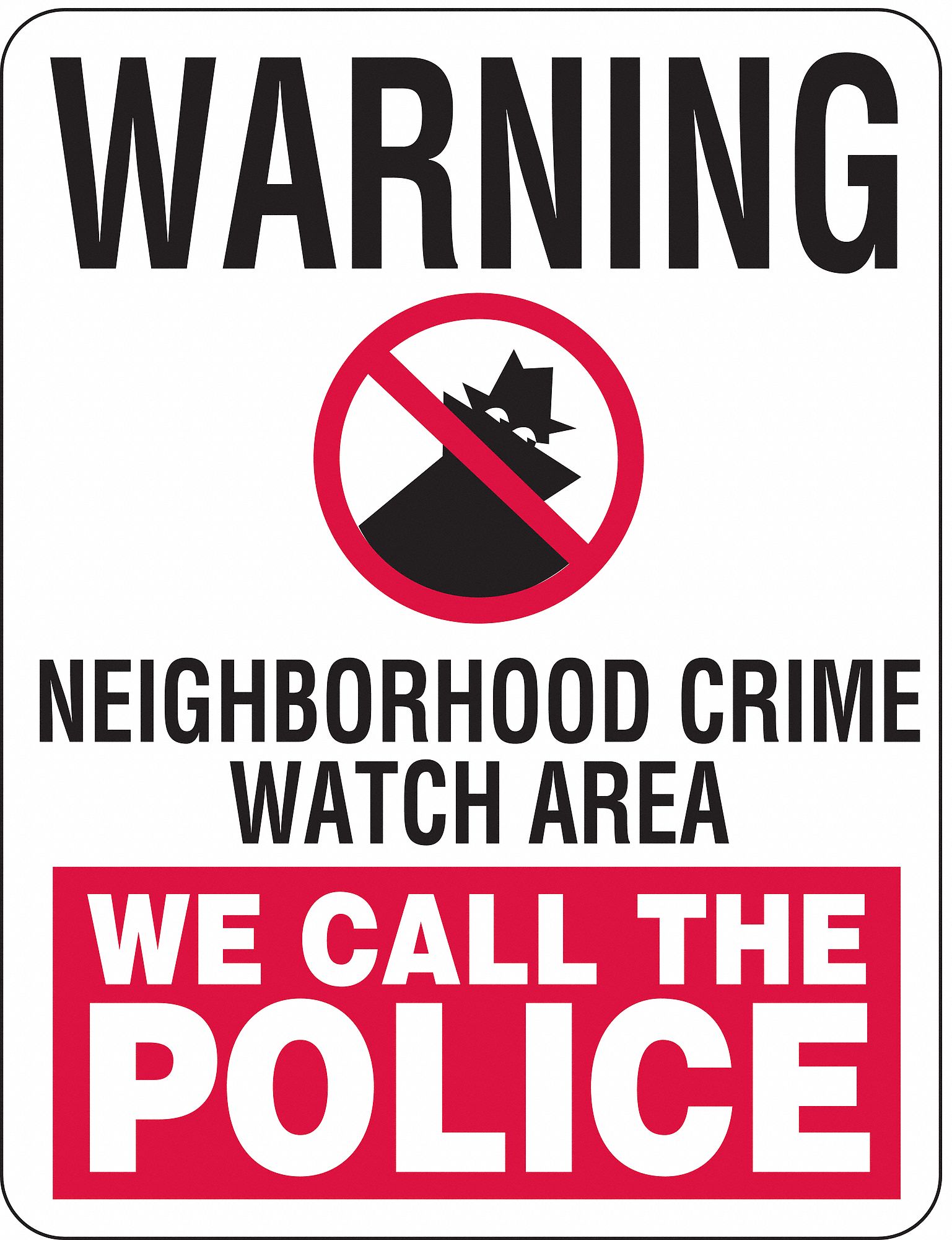 Aluminum, Mounting Holes Sign Mounting, Reflective Crime Watch Warning ...