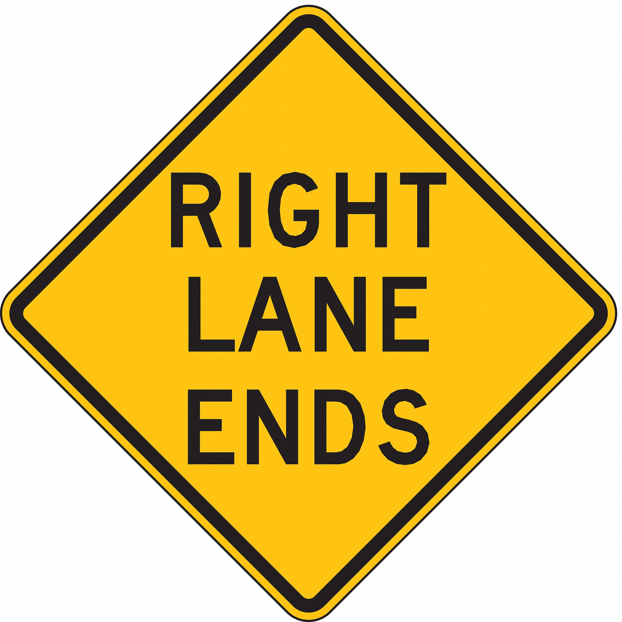 LYLE Right Lane Ends Traffic Sign, Sign Legend Right Lane Ends, MUTCD ...