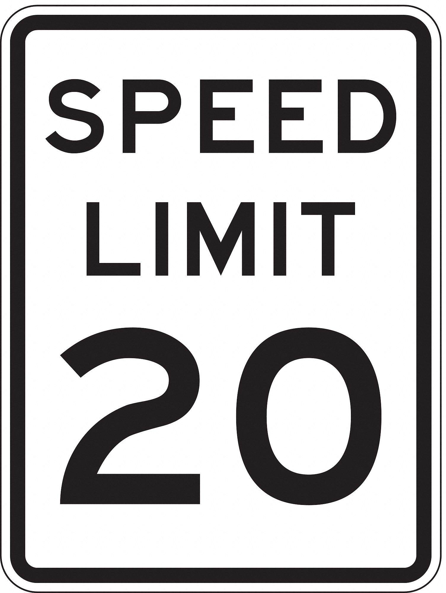 Traffic Sign, MUTCD Code R2-1-20 - Grainger