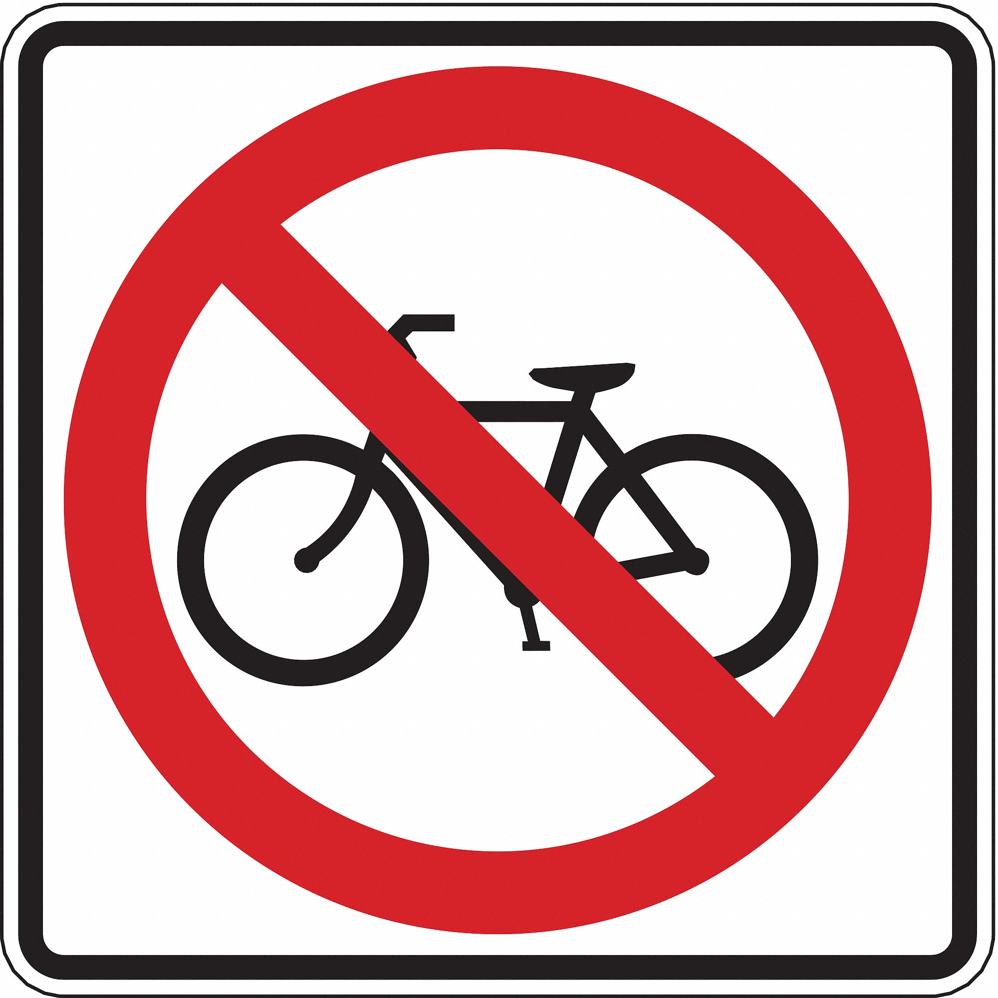LYLE No Bicycles Traffic Sign, MUTCD Code R5-6, 24 in x 24 in - 3PMX8 ...