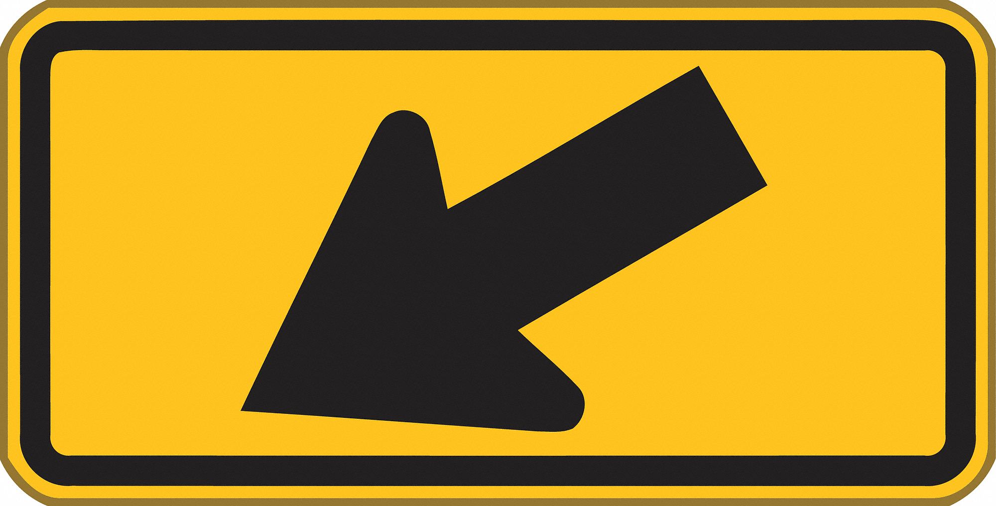 LYLE Left Downward Arrow Traffic Sign, MUTCD Code W16-7PL, 12 in x 24 ...