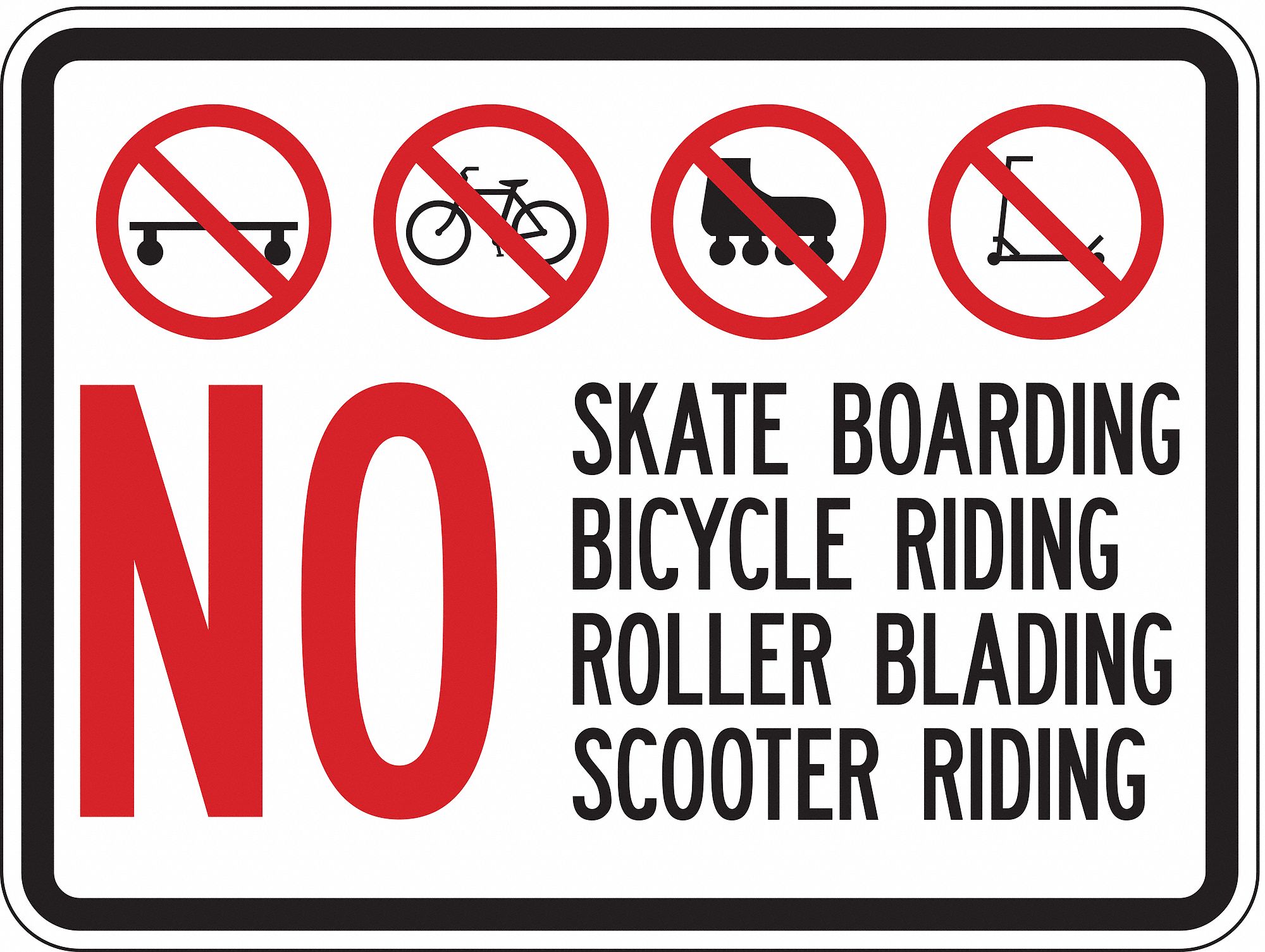 LYLE Traffic Sign, No Skate Boarding Bicycle Riding Roller Blading ...