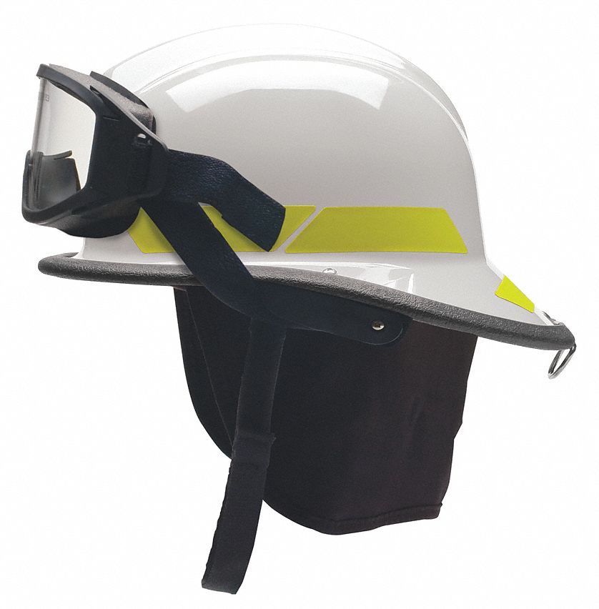 BULLARD, 6-1/2 to 8 Fits Hat Size, Thermoplastic, Fire Helmet,White ...