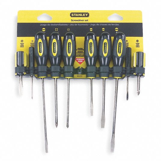 STANLEY General Purpose Screwdriver Set, Phillips, Slotted, Ergonomic ...