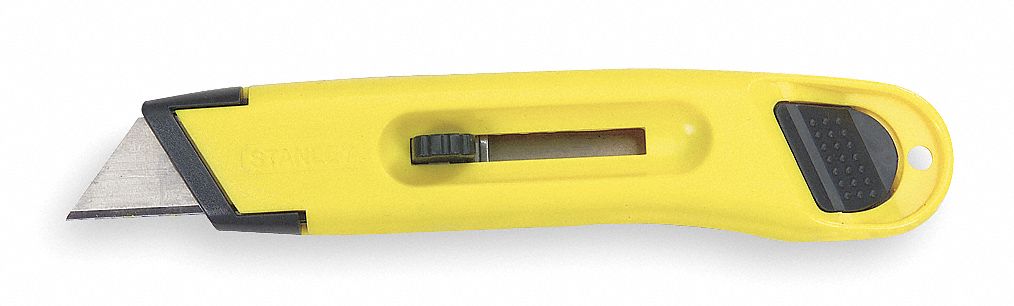 Utility Knife, Yellow, 6 in Overall Length, Number of Blades Included 1 ...