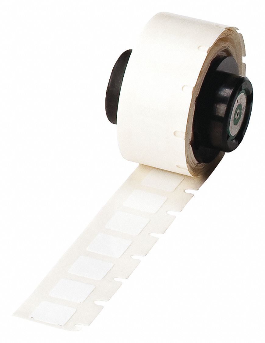 13/32 in x 13/32 in, Halogen Free Polyester, Precut Label Roll - 3PYJ2 ...