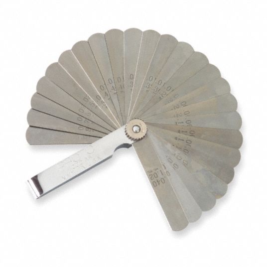 PROTO Feeler Gauge Set: Inch, 25 Feeler Blades, 0.0015 in to 0.04 in ...