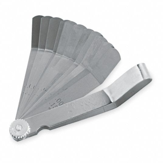 PROTO Bent Feeler Gauge Set: Inch, 11 Feeler Blades, 0.006 in to 0.02 ...
