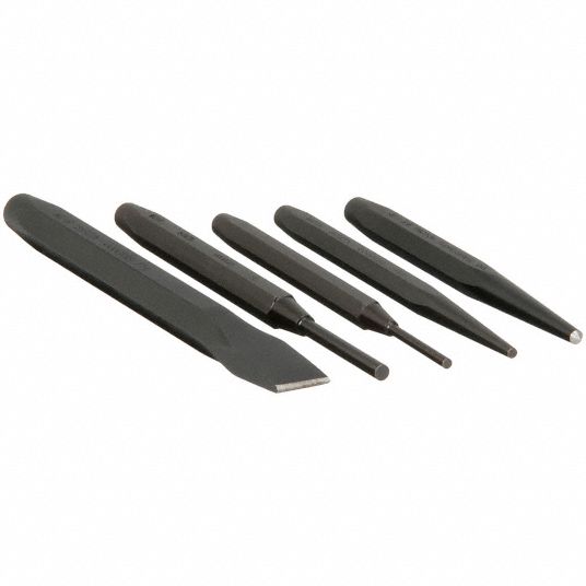 5 Pieces, Cold Chisel, Punch and Chisel Set - 6DJY9|J3S2 - Grainger