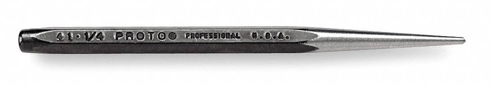 PROTO Center Punch: 3/8 in Tip Size, Hexagon, 5 in Overall Lg, Plain ...