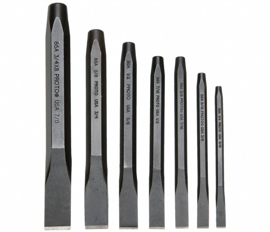 PROTO Juego de Cinceles de Cortafrío Acero S2 7 piezas - 3R151 | J86B ...