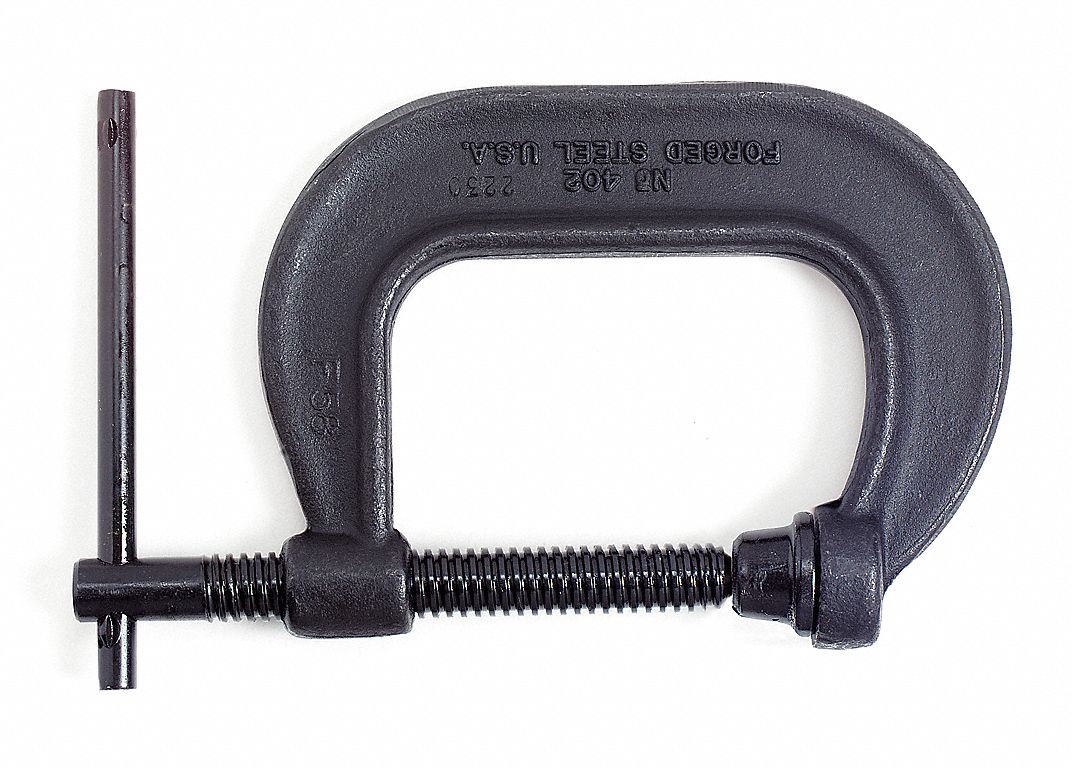PROTO Regular Duty Forged Steel C-Clamp, 2" Max. Opening, 2" Throat ...