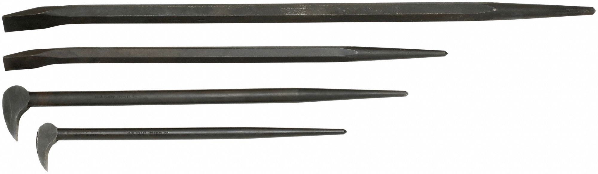 PROTO Pry Bar Set: Chisel End, 12 in_16 in_18 in_24 in Overall Lg, 12 ...