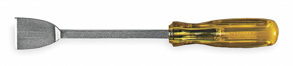Stiff Gasket Scraper with 1 1/16 in Carbon Steel Blade, Yellow - Grainger