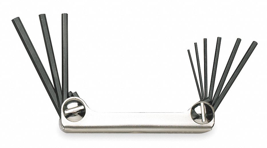 PROTO, 1 - 5 Pieces, Folding, Hex Key Set - 3R801|J4978 - Grainger