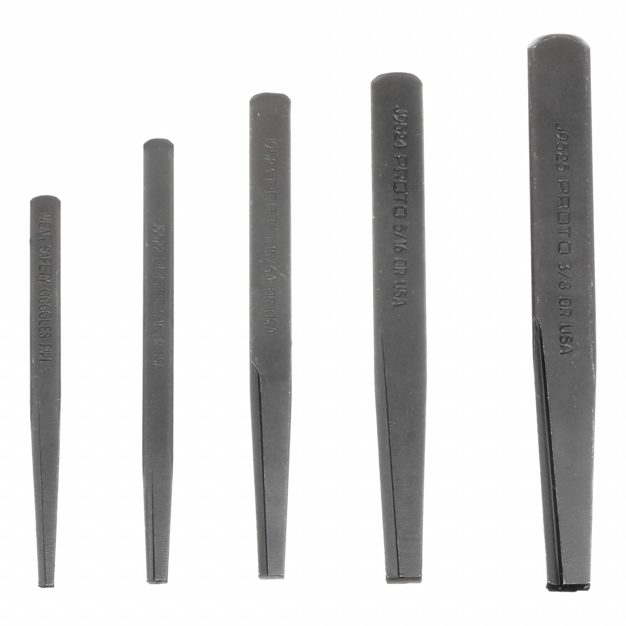 PROTO, 5 Pc, Straight Flute, Screw Extractor Set - 3R995|J9500A - Grainger