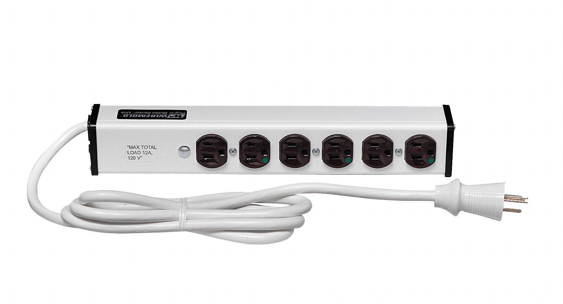 WIREMOLD Outlet Strip: 6 Outlets, 6 ft Cord Lg, 15 A Max. Amps - 3RAN6 ...