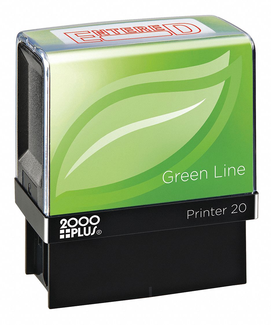 2000PLUS, ENTERED, Red, Message Stamp - 3RAN9|035348 - Grainger