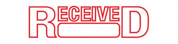 2000PLUS Message Stamp: RECEIVED, Red, Made of 65% Recycled Plastic and ...