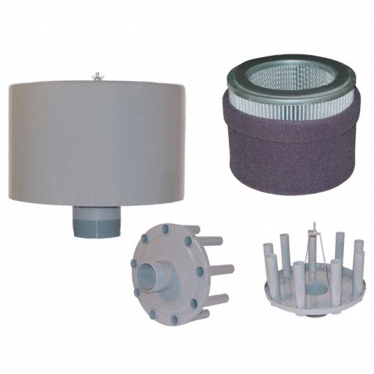 SOLBERG, 5 in (M)NPT Inlet Size, 800 cfm, Filter Silencer - 3RAV3|FS-275P-500 - Grainger